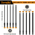 Long Torx Bit Set, 1/4" Hex Shank Security Tamper Proof Star Torx Bit ...