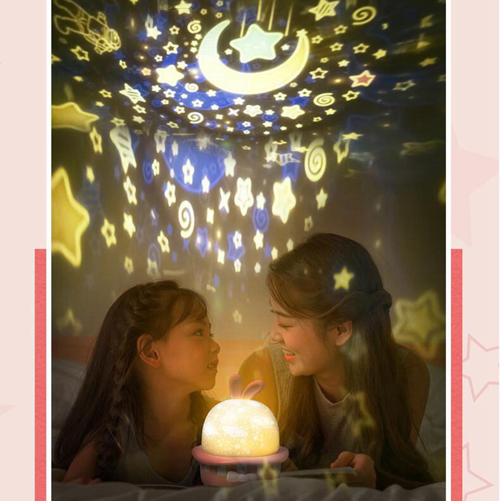 baby Light moon Proyector Rotación de 360 grados Bombillas LED 8 cambio ...