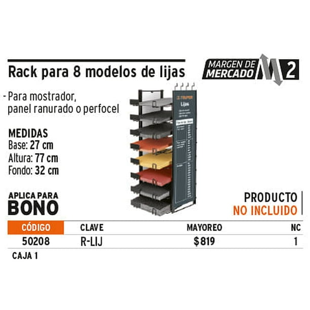 Rack para lijas Truper Rack para lijas | Bodega Aurrera en línea