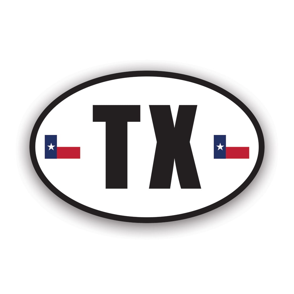 Texas Flag Oval Sticker Decal - Self Adhesive Vinyl - Weatherproof ...