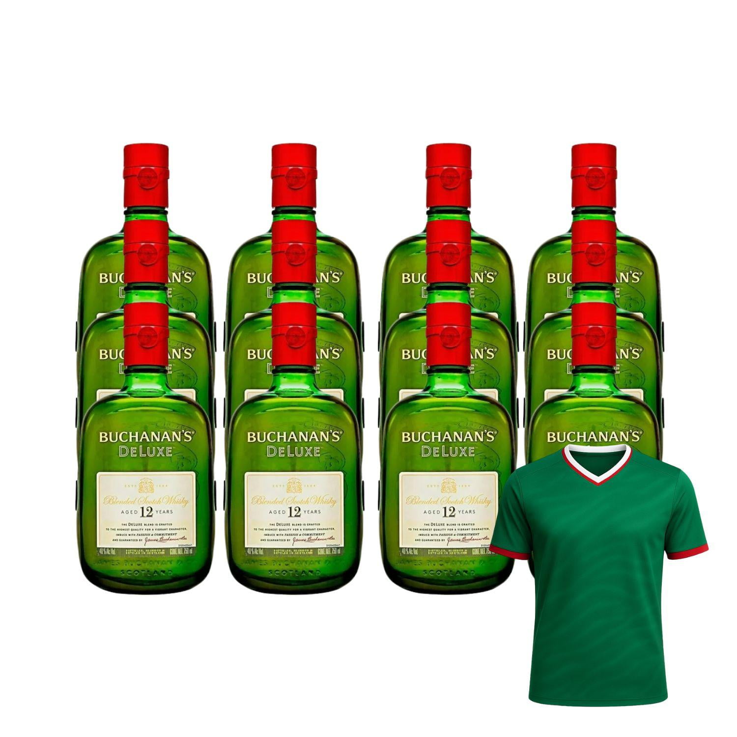 12 Whisky Buchanans Blend 12 Años 750 ml + Jersey Verde | Walmart en línea