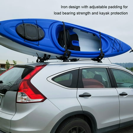 Pack of 2 Universal Kayak Roof Rack Sports Rafting Canoeing Boating ...