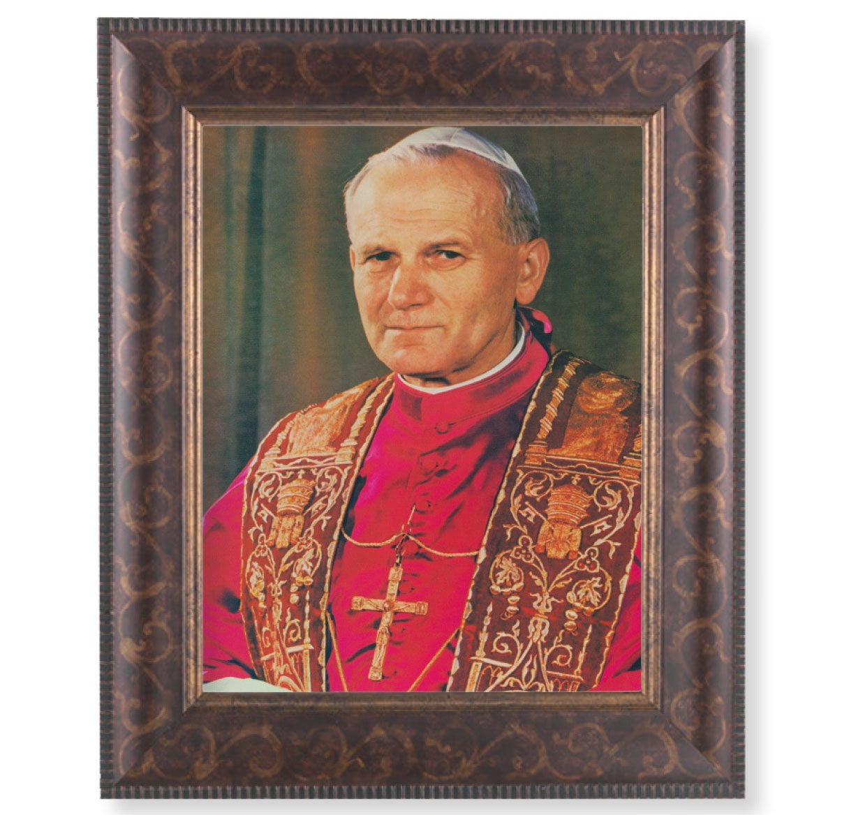 Pope John Paul II Picture Framed Wall Art Decor Large, Antique Gold and ...