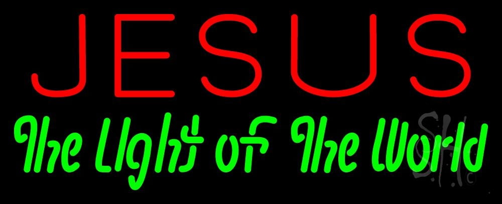 Jesus The Light Of World LED Neon Sign 13" Tall x 32" Wide - inches ...