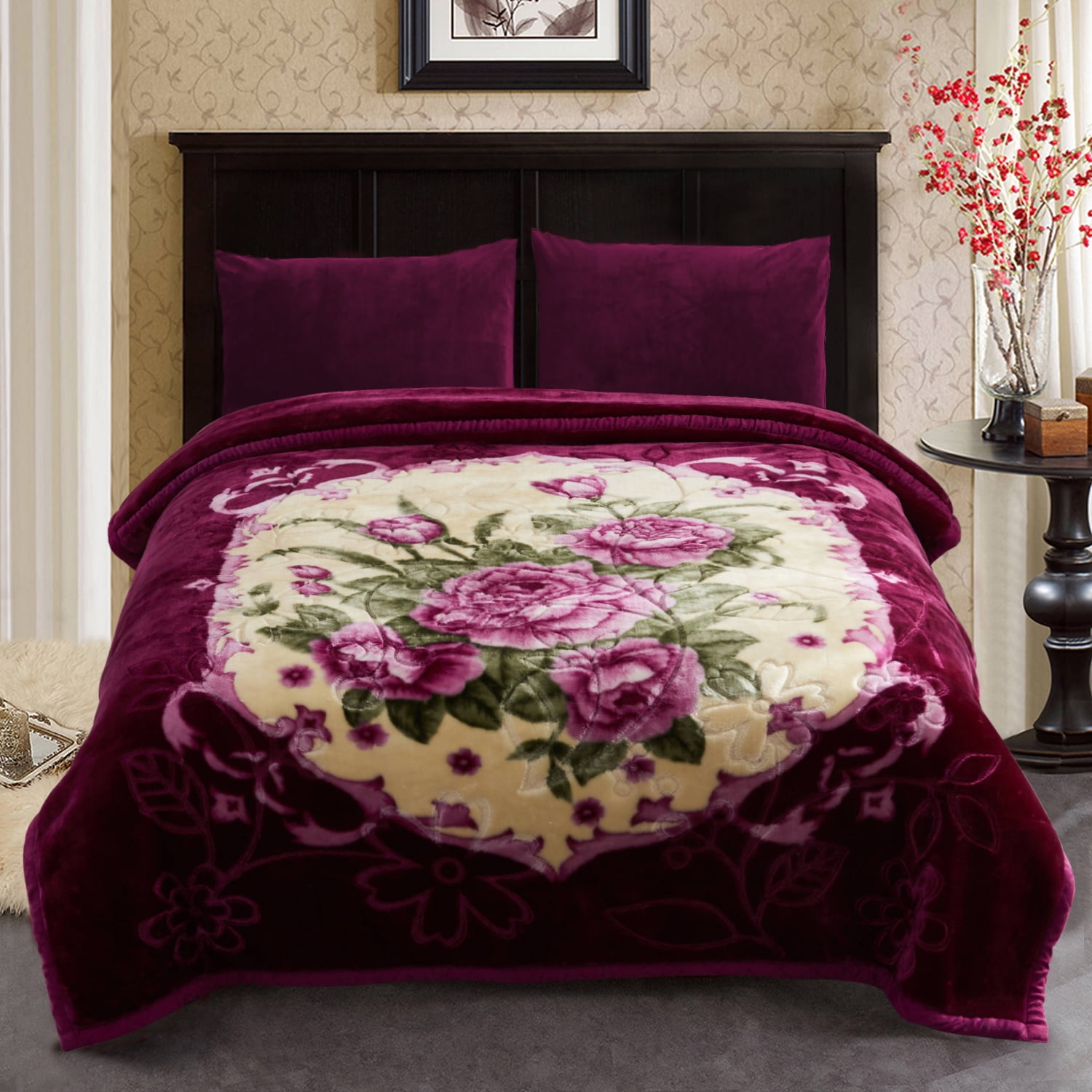 Thick Warm Winter Fleece Blanket For King Bed 2 Ply Reversible Soft ...