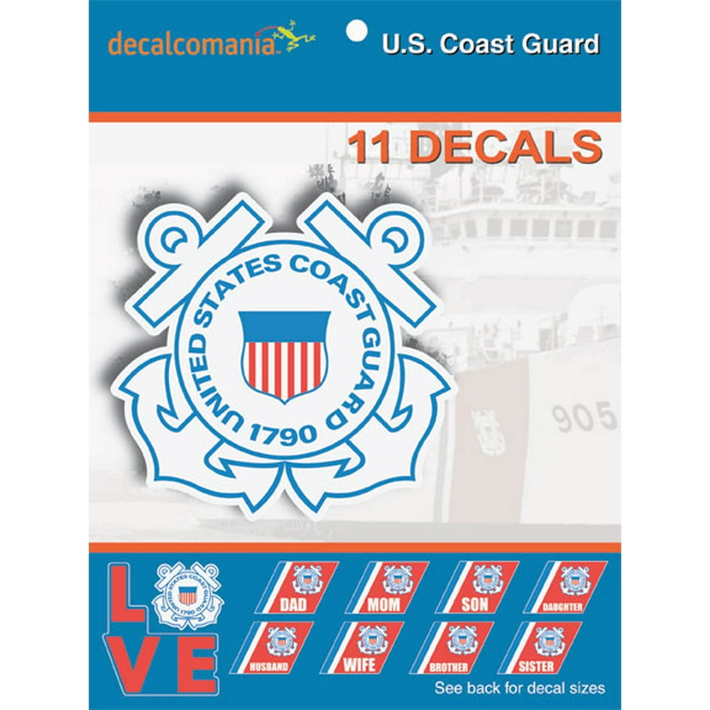 United States Coast Guard Decals - 11 Piece USCG Licensed Stickers for ...