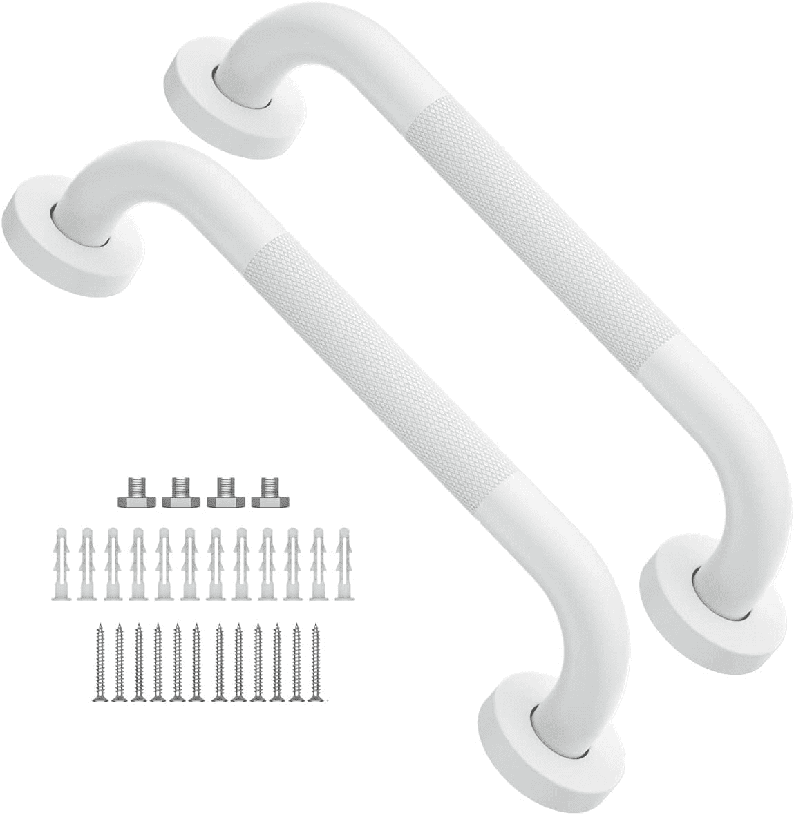 2 Pack 12 Inch Anti Slip Shower Grab Bar Handle, ZUEXT White Stainless ...