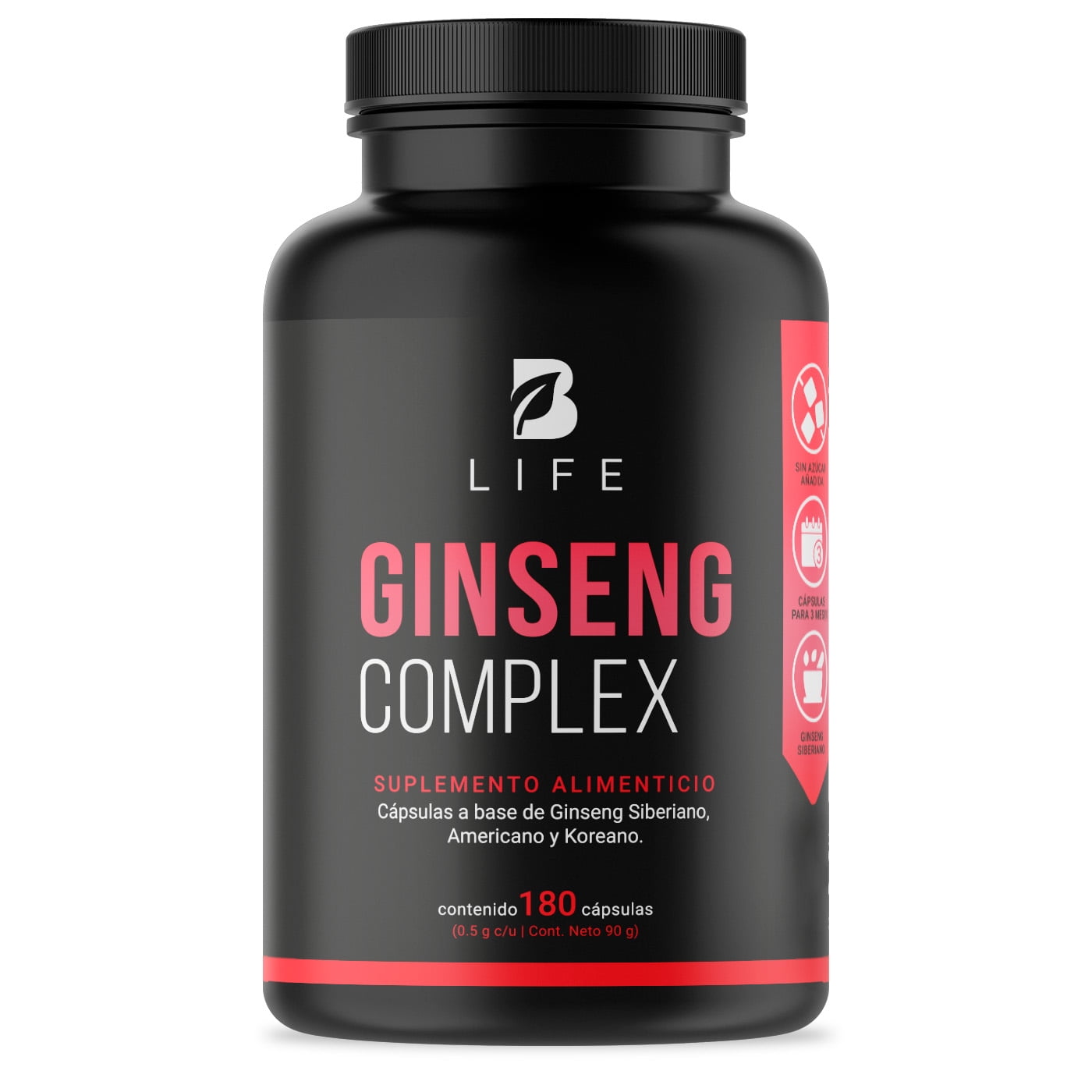 Ginseng De 180 Cápsulas De Tres Fuentes Premium. B Life BLIFE Cápsulas ...