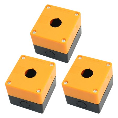 3 Pcs Rectangle 1 Hole Push Button Switch Control Switches Box Orange ...