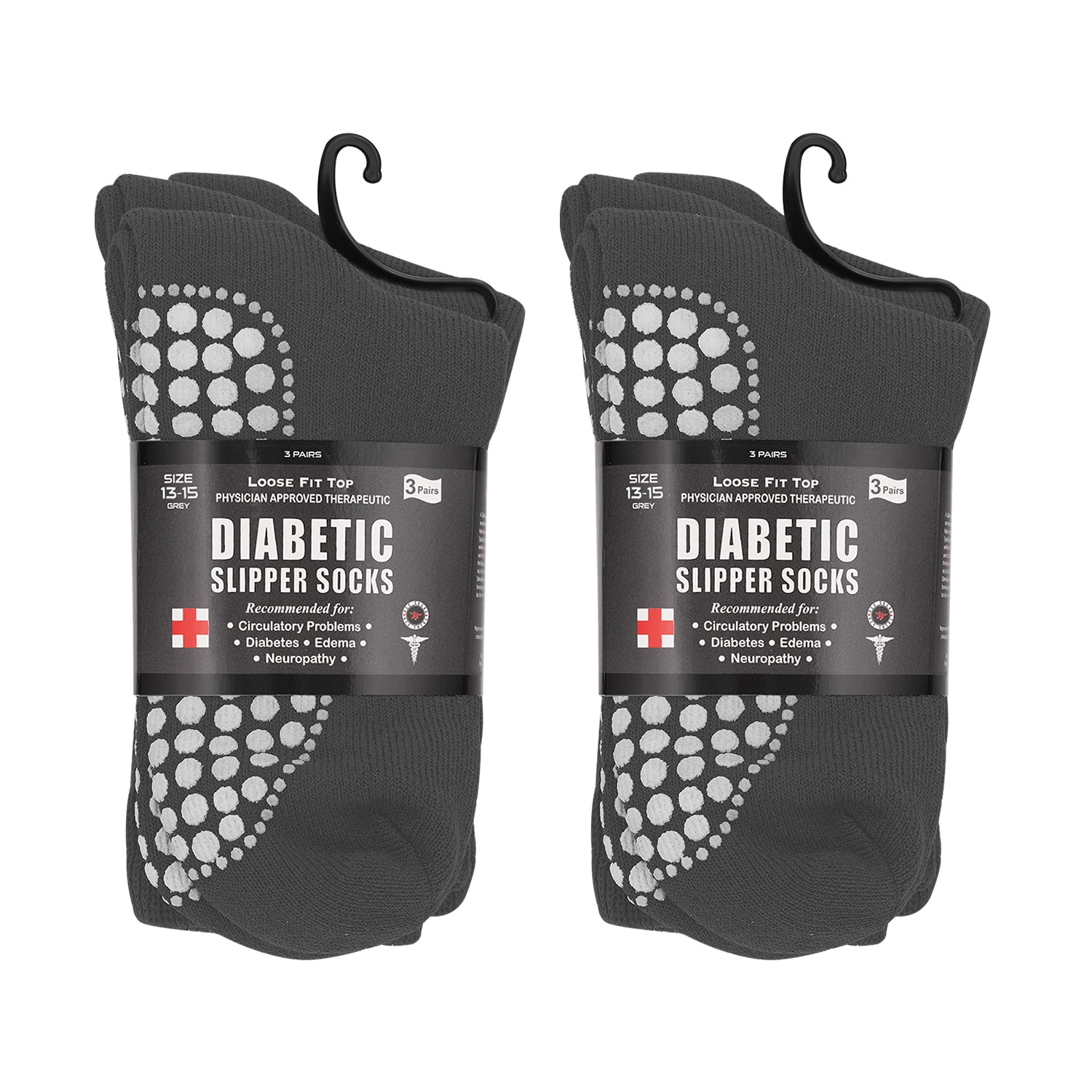 Diabetic Socks Unisex - Men's and Women Non Skid Hospital Loose Fitting ...