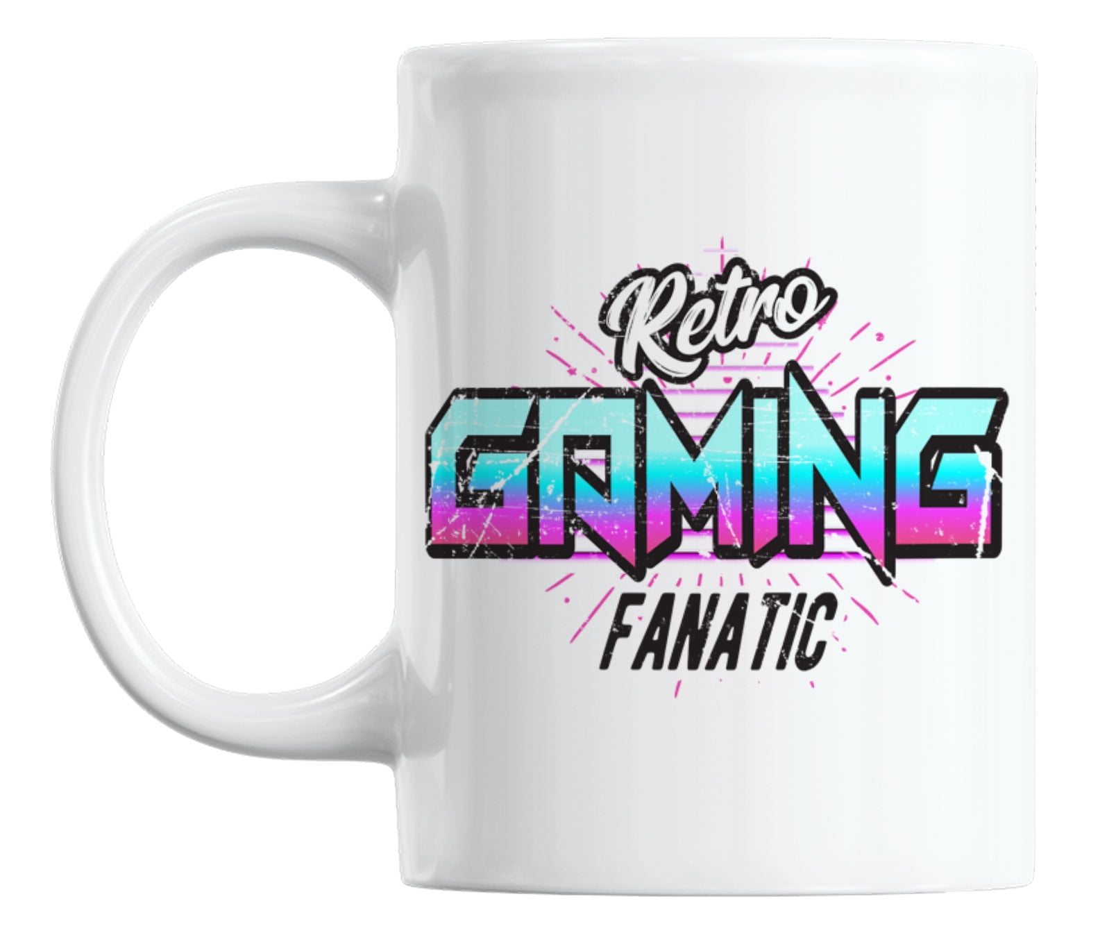 Retro Gaming Fanatic White Ceramic Coffee & Tea Mug for Gamer (11oz ...