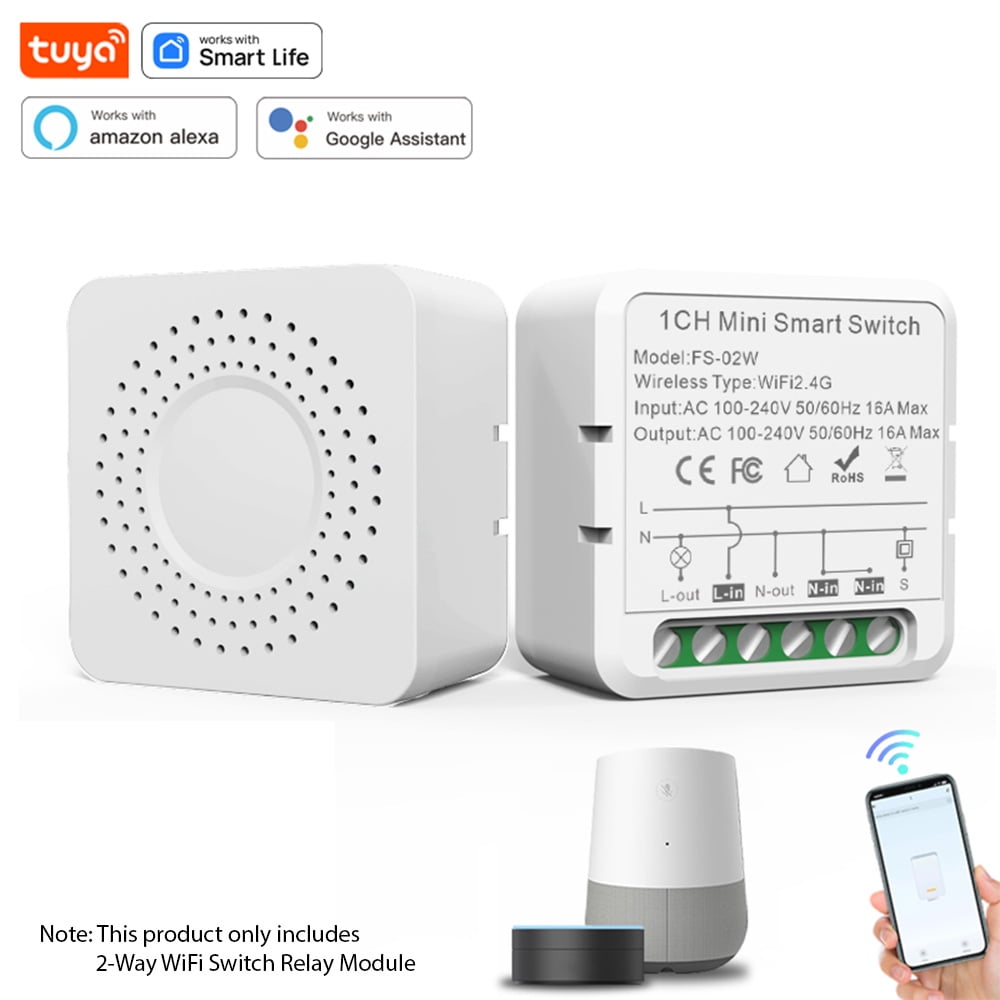 Module 2-Way WiFi Switch Relay Module 16A Wireless On/Off Device Dual ...