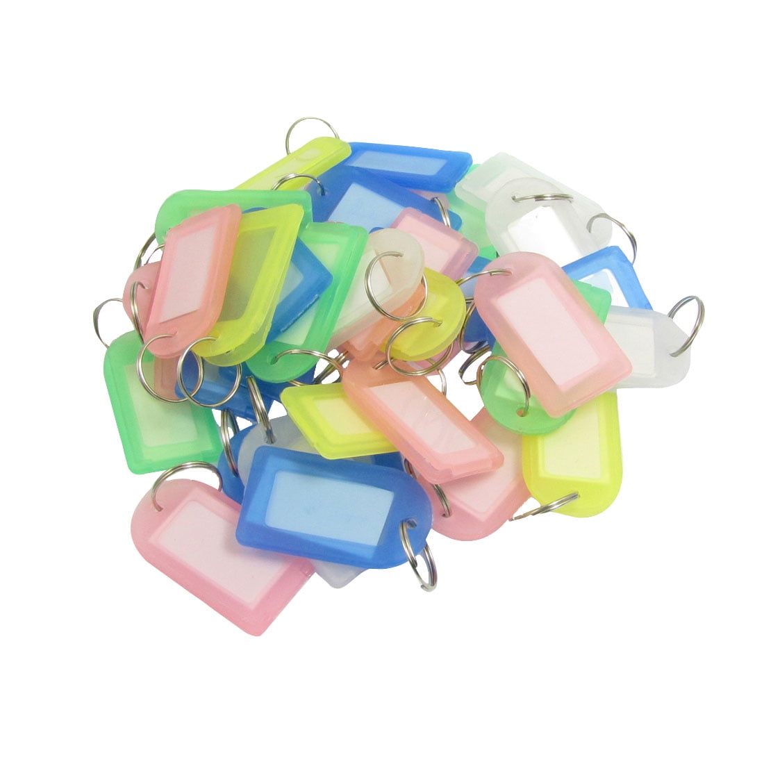 Plastic Key ID Label Tags Multicolor 36 Pcs w Split Ring Keyring ...