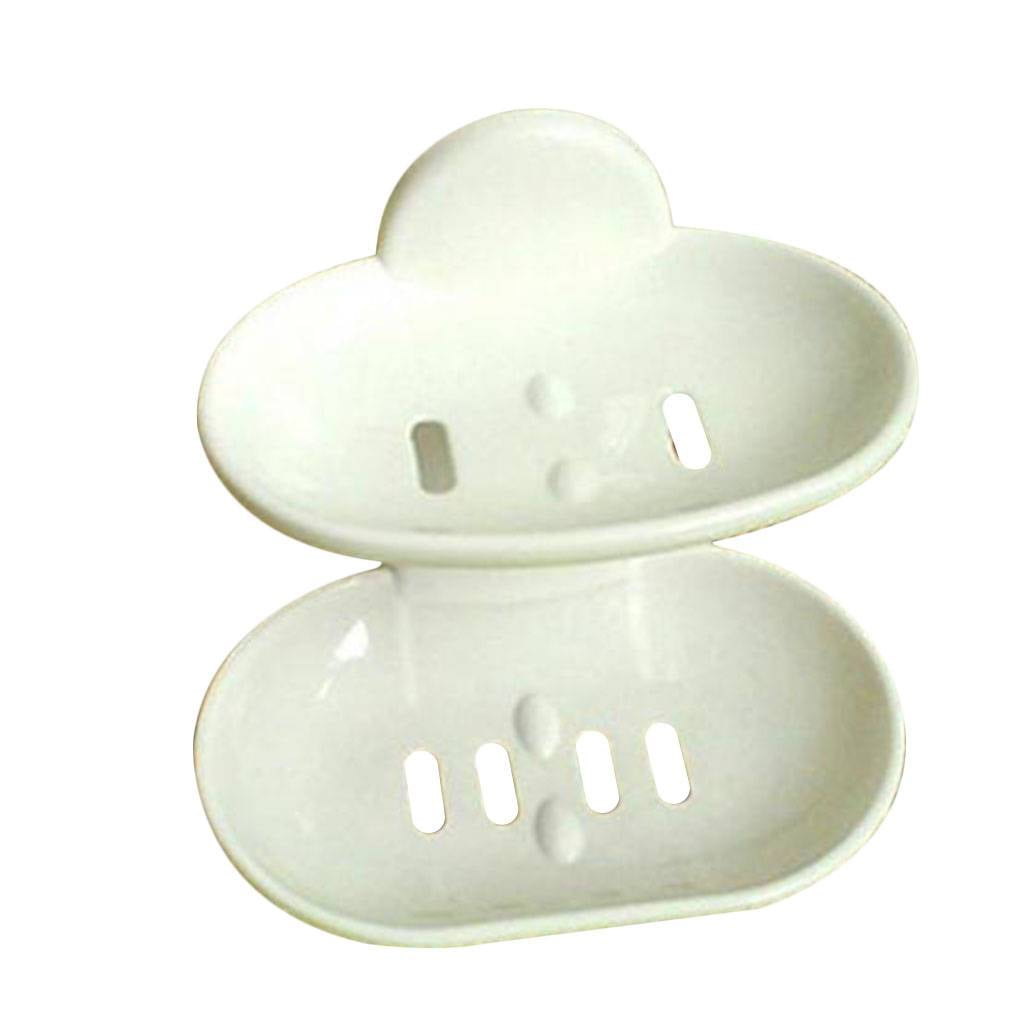 TureClos Double Soap Dish Strong Suction Cup Soap Holder Bunk Water ...