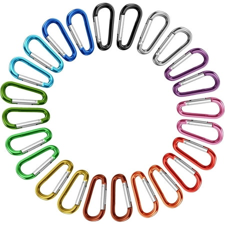 Xizioo 2" Aluminum D Ring Carabiners Clip D Shape Spring Loaded Gate ...