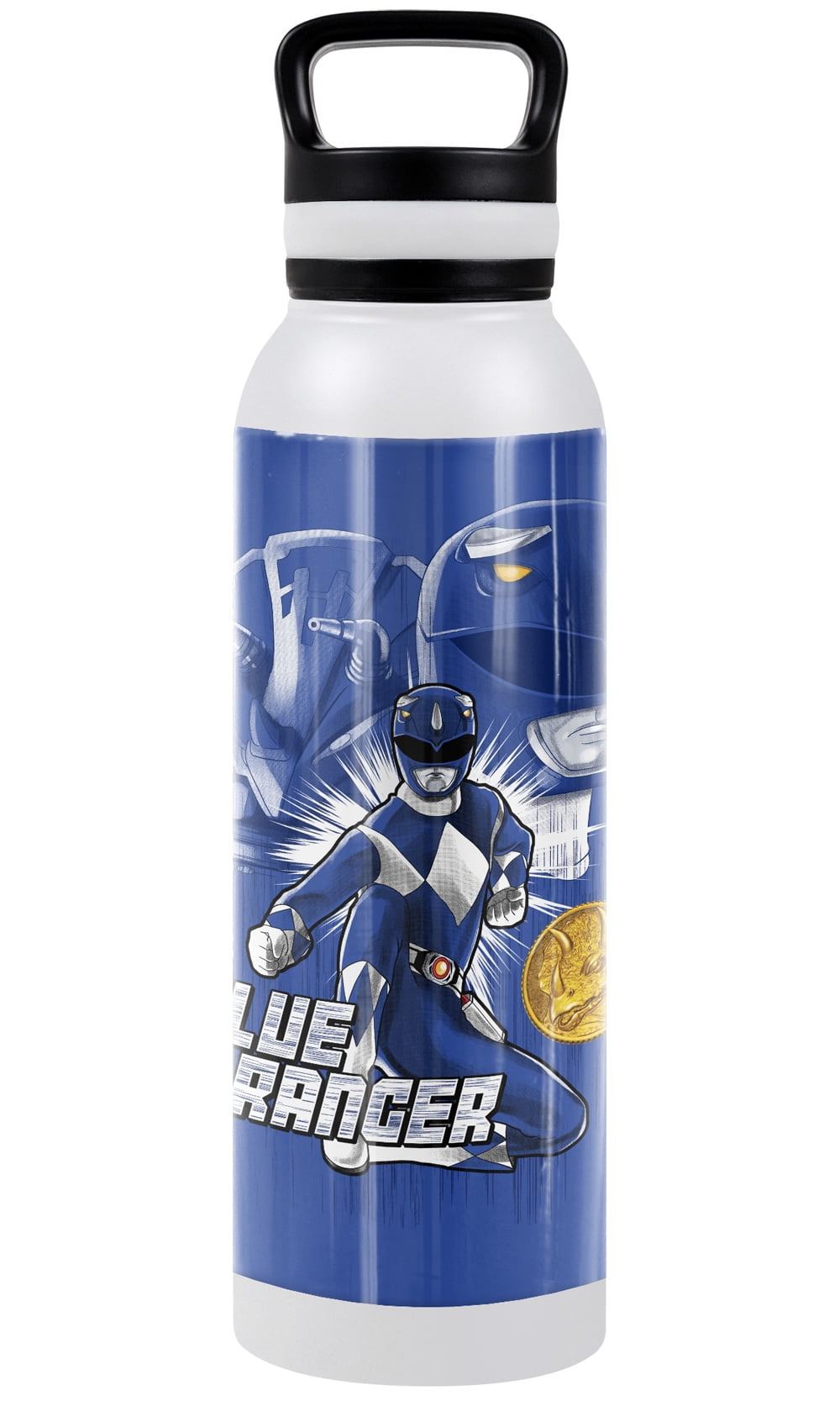 Power Rangers Official Blue Ranger 24 oz Insulated Canteen Water Bottle ...