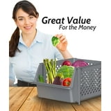 Skywin Stackable Storage Bins - 12 Pack Grey for Kitchen, Bathroom ...