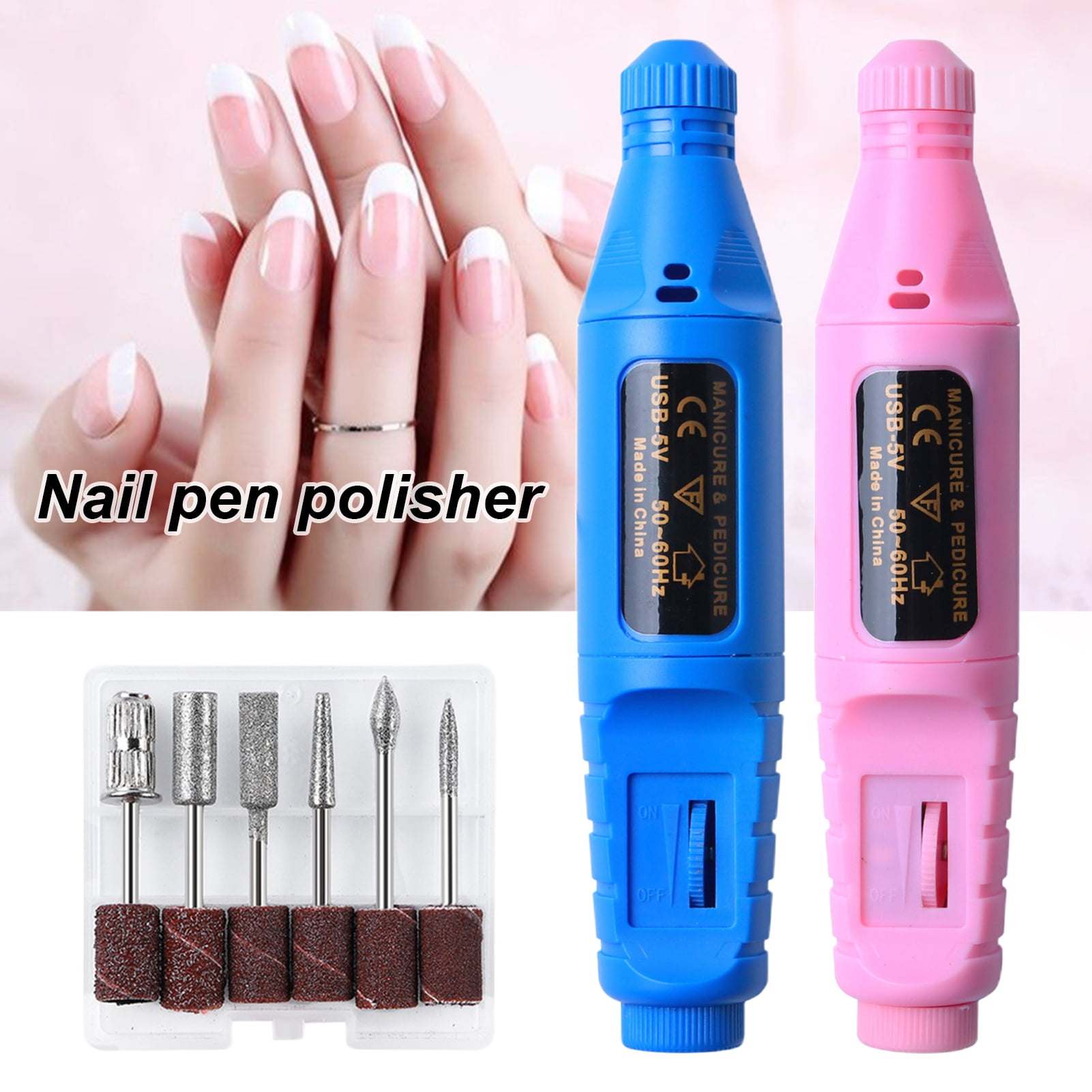 Jiaroswwei 1Set Manicure Pen Polisher Portable Refined ABS Nail Care ...