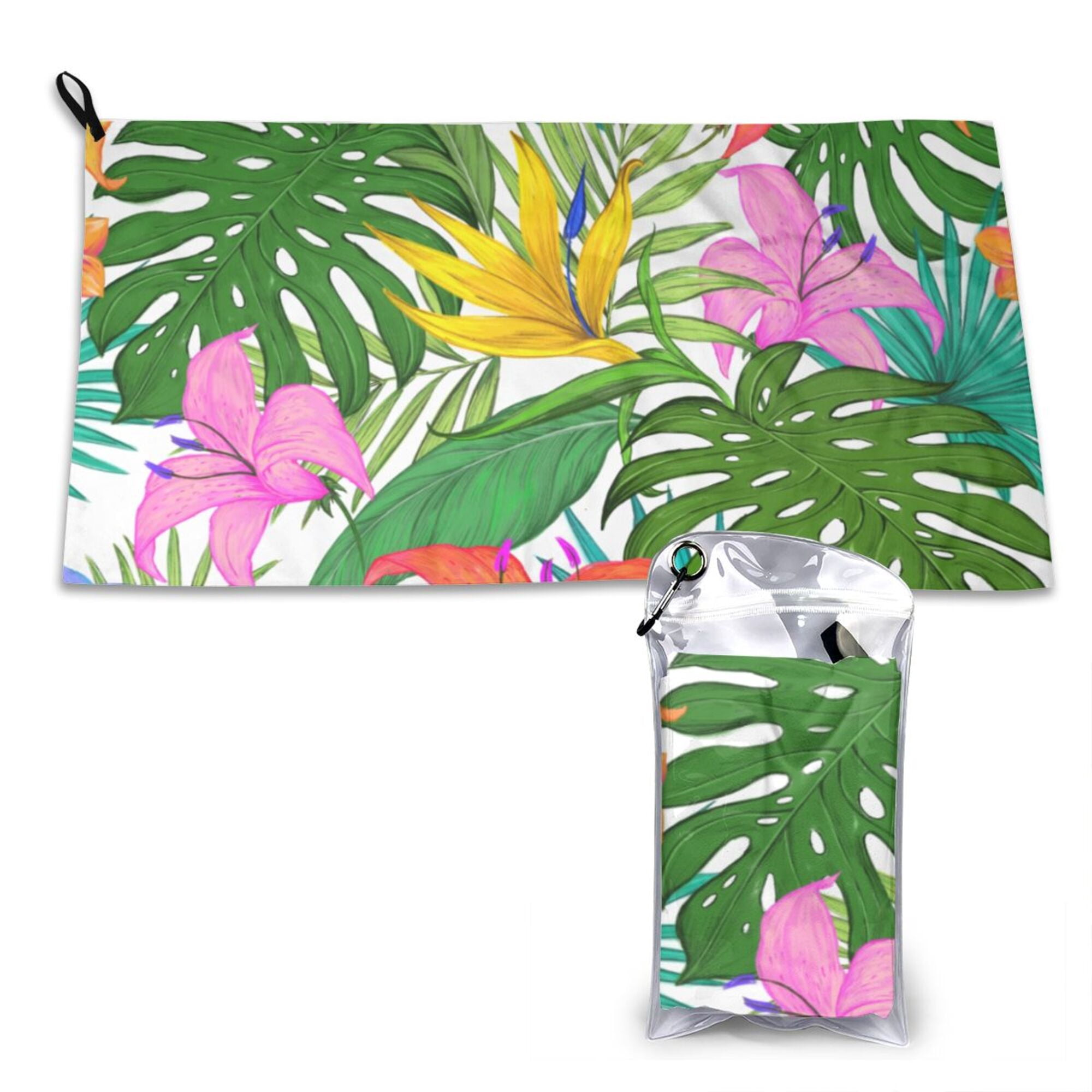 YFYANG Adult Microfiber Portable Travel Towel, Tropical-Greens Quick ...