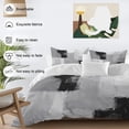 Abstract Art Duvet Cover Set Full Size, Black Grey Graffiti Painting ...