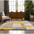 Well Woven San Francisco Escondido Yellow Modern Squares 5'3" x 7'3 ...