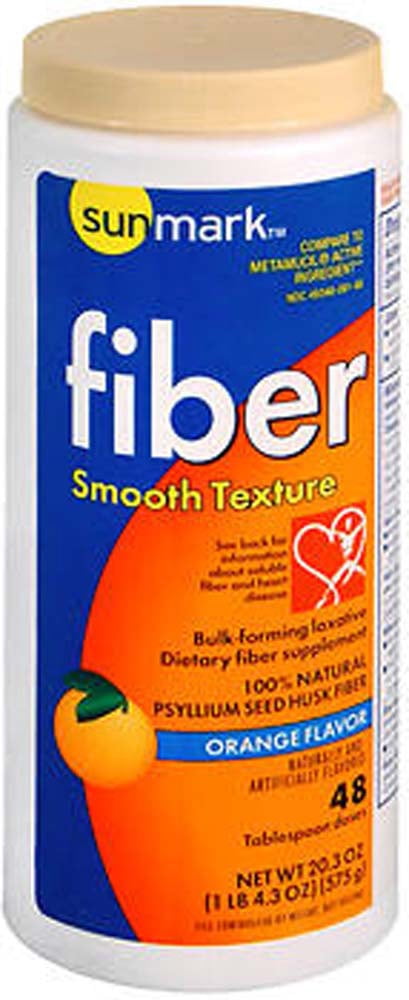 Sunmark Fiber Smooth Texture Orange Laxative Powder, 20.3 Oz. - Walmart ...