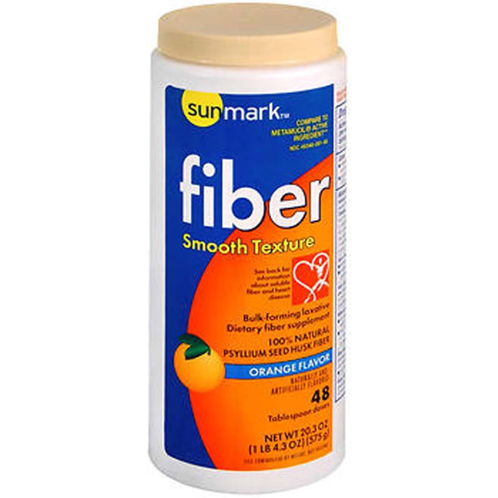 Sunmark Fiber Smooth Texture Orange Laxative Powder, 20.3 Oz. - Walmart ...