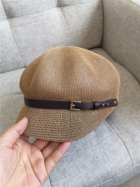 CoCopeanut 2022 Octagonal Cap Straw Women Summer Thin Newsboy Cap ...