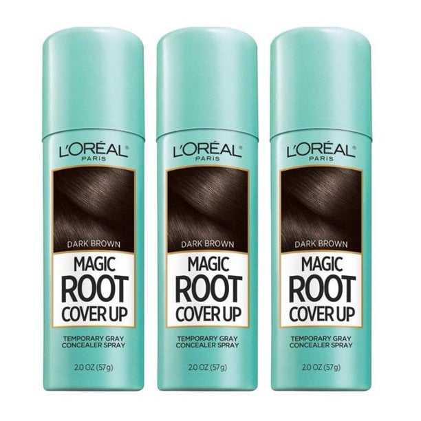 L'Oreal Paris Magic Root Cover Up Gray Concealer Spray, Dark Brown, 3 ...