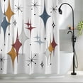 Colorful Stars Shower Curtains for Bathroom, Vintage Grey Yellow Red ...