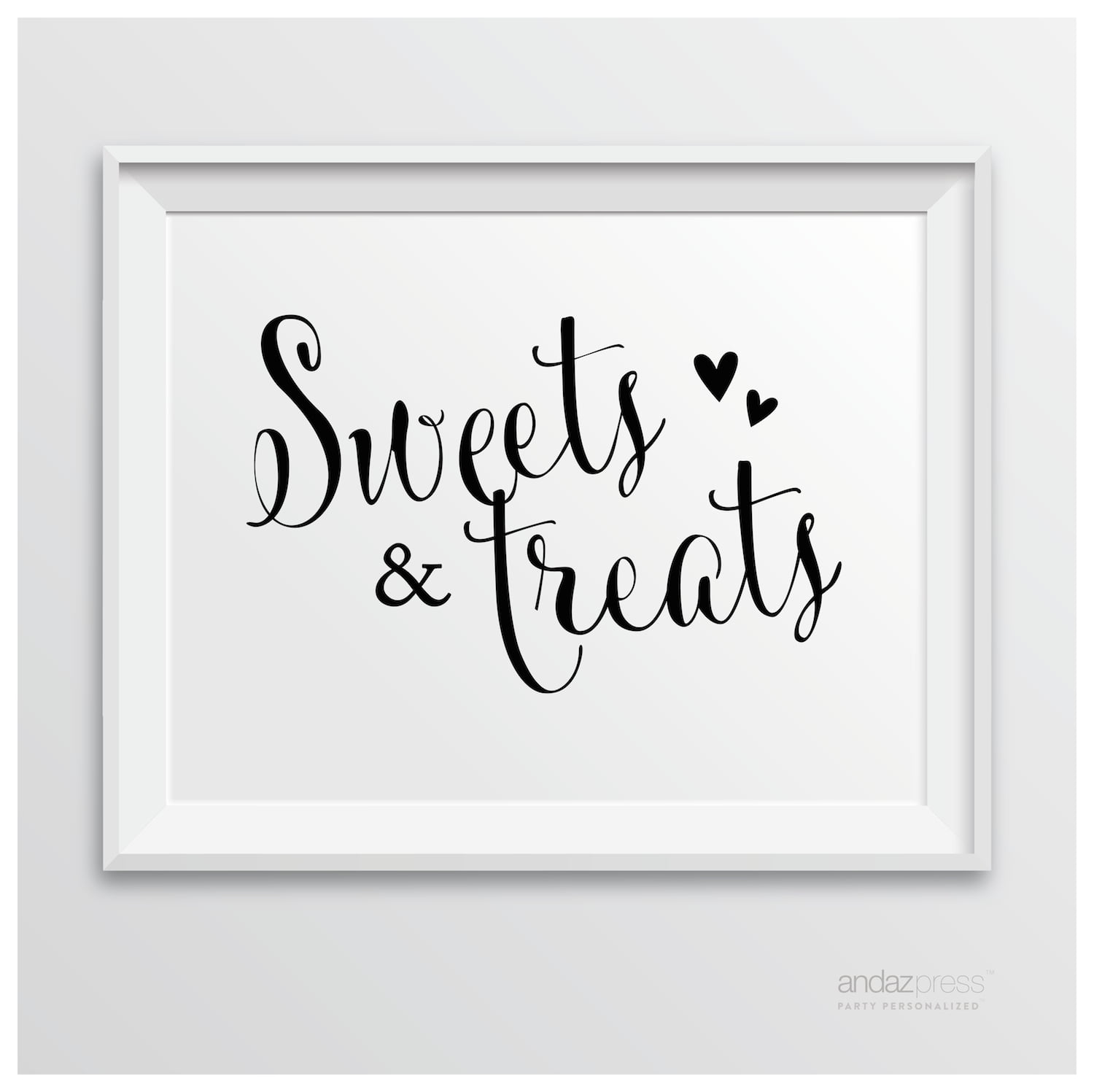 Sweets & Treats Formal Black & White Wedding Party Signs - Walmart.com
