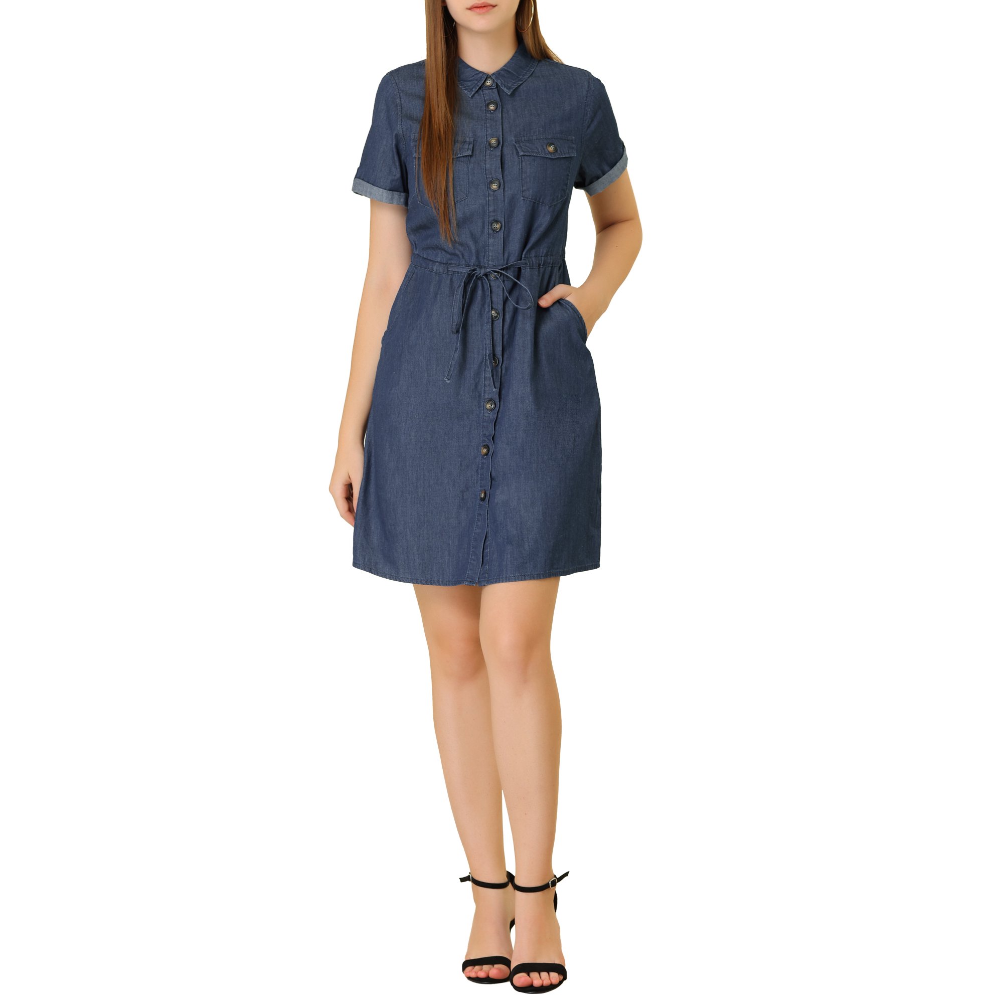 Click here for Inspire Chic Womens Casual Button Front Summer Sho... prices