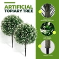 2 Pack 24" Artificial Topiary Ball Plants Trees with Flowers, Outdoor ...