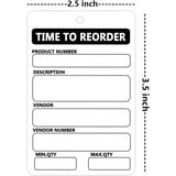 Time to Reorder Tags 2.5x3.5inch Inventory Cards Labels for Business ...