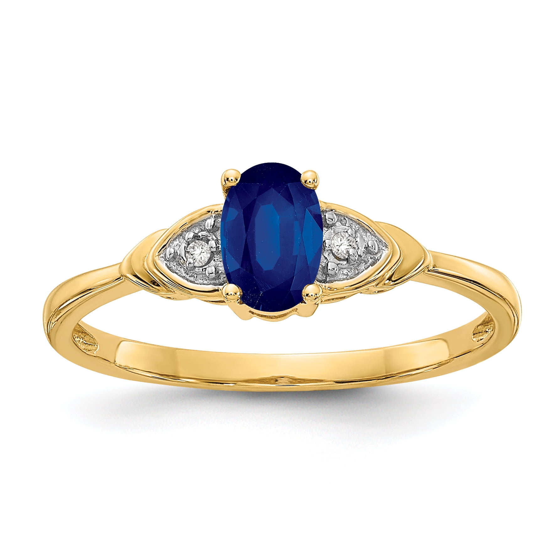 14K Yellow Gold Diamond & Sapphire Ring | Walmart Canada