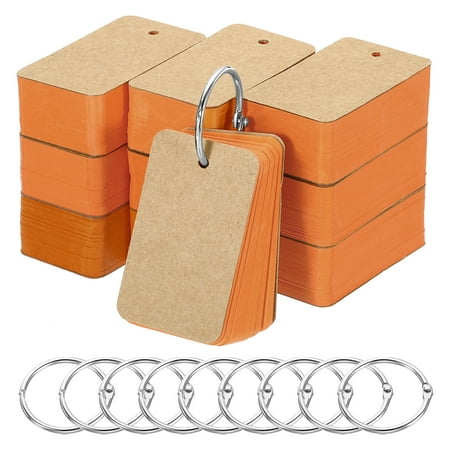 Uxcell 2.8" x 1.5" Blank Flash Cards with Rings Study Cards Index Cards ...