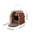 Cadancy Wooden Bird House Feeder Natural Bark Roof Hanging Outdoor ...