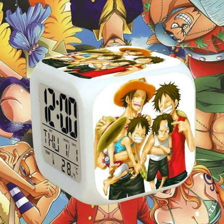 SAYDY Anime Alarm Clock One Piece LED Square Clock Digital Alarm Clock ...