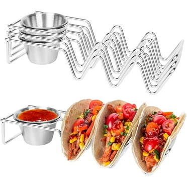 Taco Shell Grill Stainless Steel Set of 4 Holders for Tortilla Shells ...