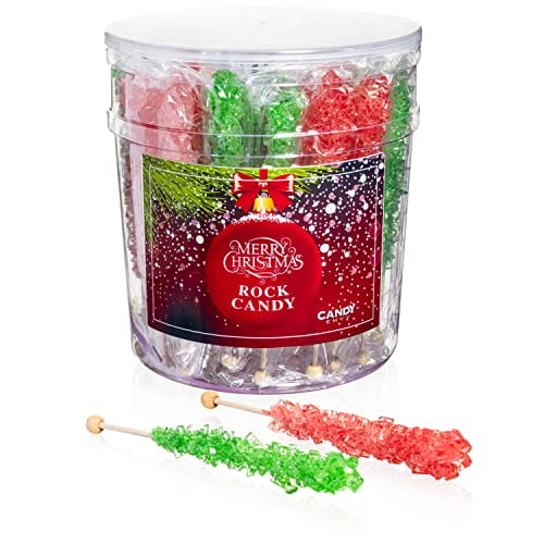 Candy Envy Christmas Rock Candy, Red and Green, 36 Ct. Individually ...