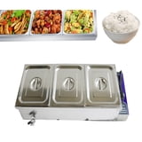 INTBUYING 3-Pan Food Warmer Commercial Buffet Food Warmer Stainless ...