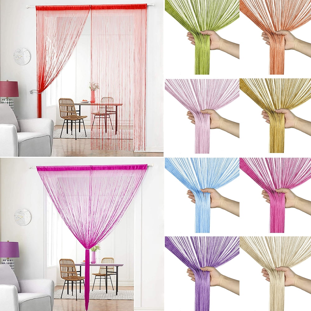 Stylish 200cm*100cm Fly Screen Fringe Tassel Curtain String Sparkle ...