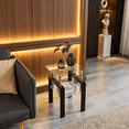 2-tier tempered clear glass end table, modern living room side table ...