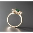 Classic 2Ct Round Cut Simulated Emerald Engagement Band Ring In 14K ...