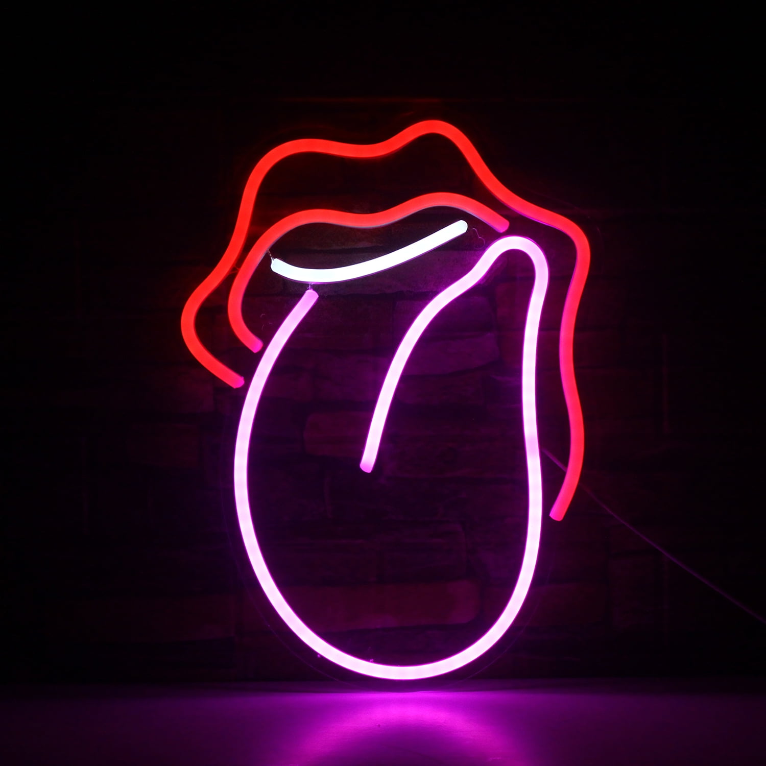 Wanxing Lips Big Tongue Shape LED Neon Light Signs USB Power for ...