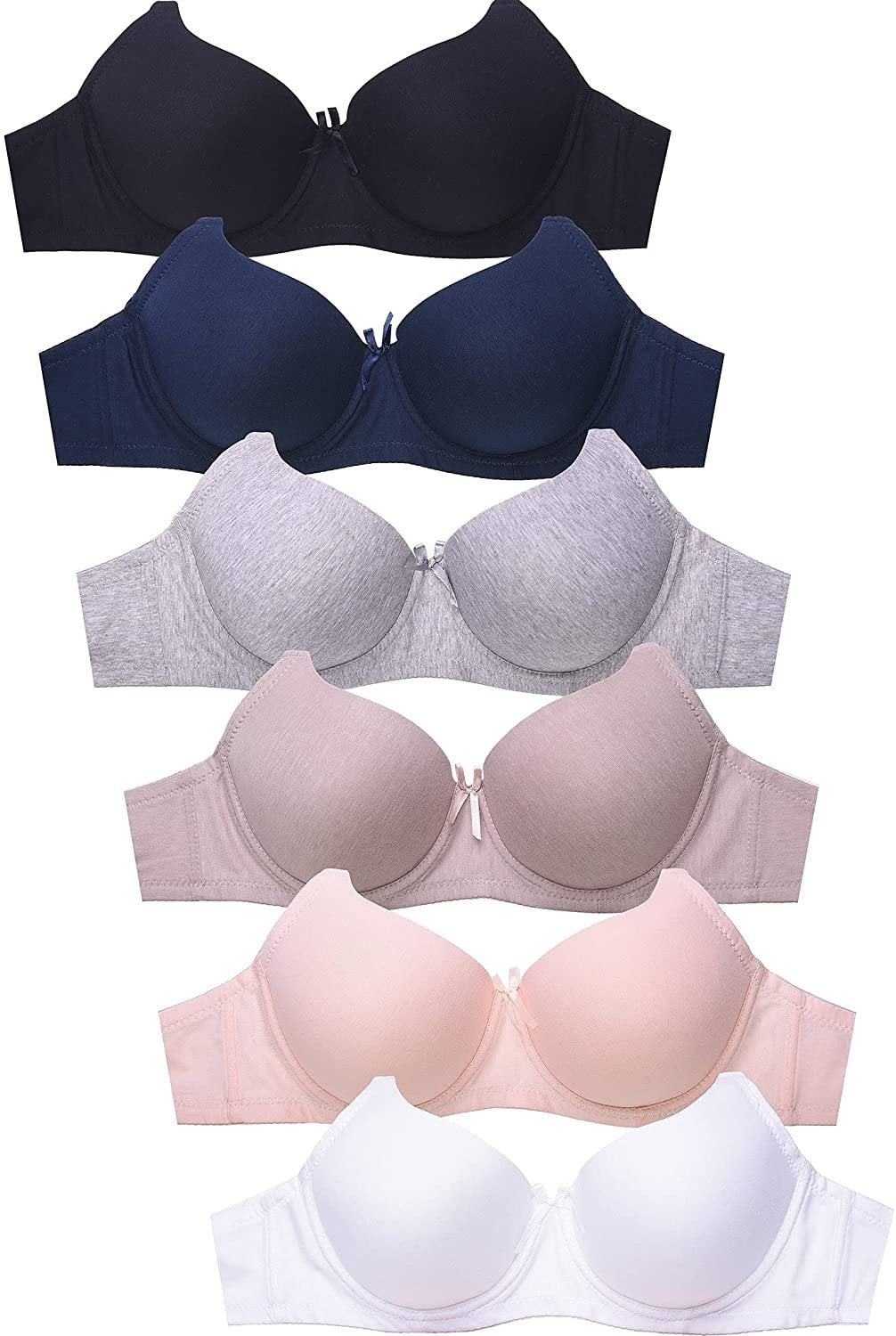 Womens 6 Pack of Everyday Plain, Lace, D, DD, DDD Cup Bra -Various ...