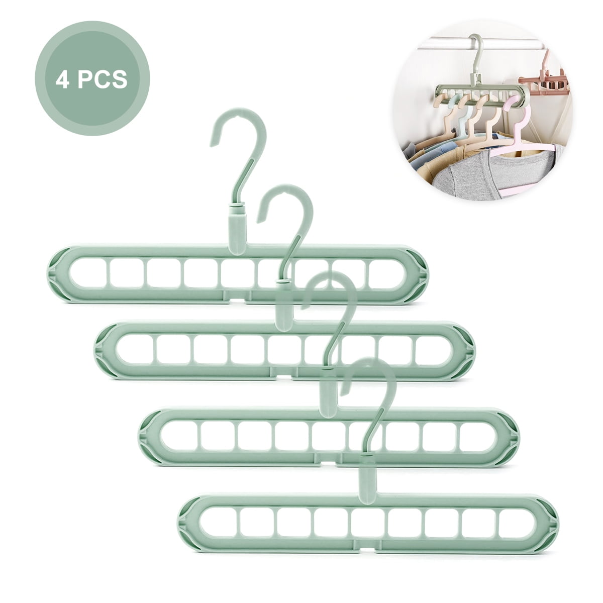 Twoworld 4Pcs Smart Space Saving Hangers Closet Hanger Organizers and ...