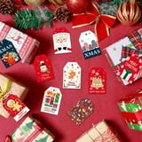 Christmas Gift Tags 48 Count with String, Printed Designs for DIY Xmas ...