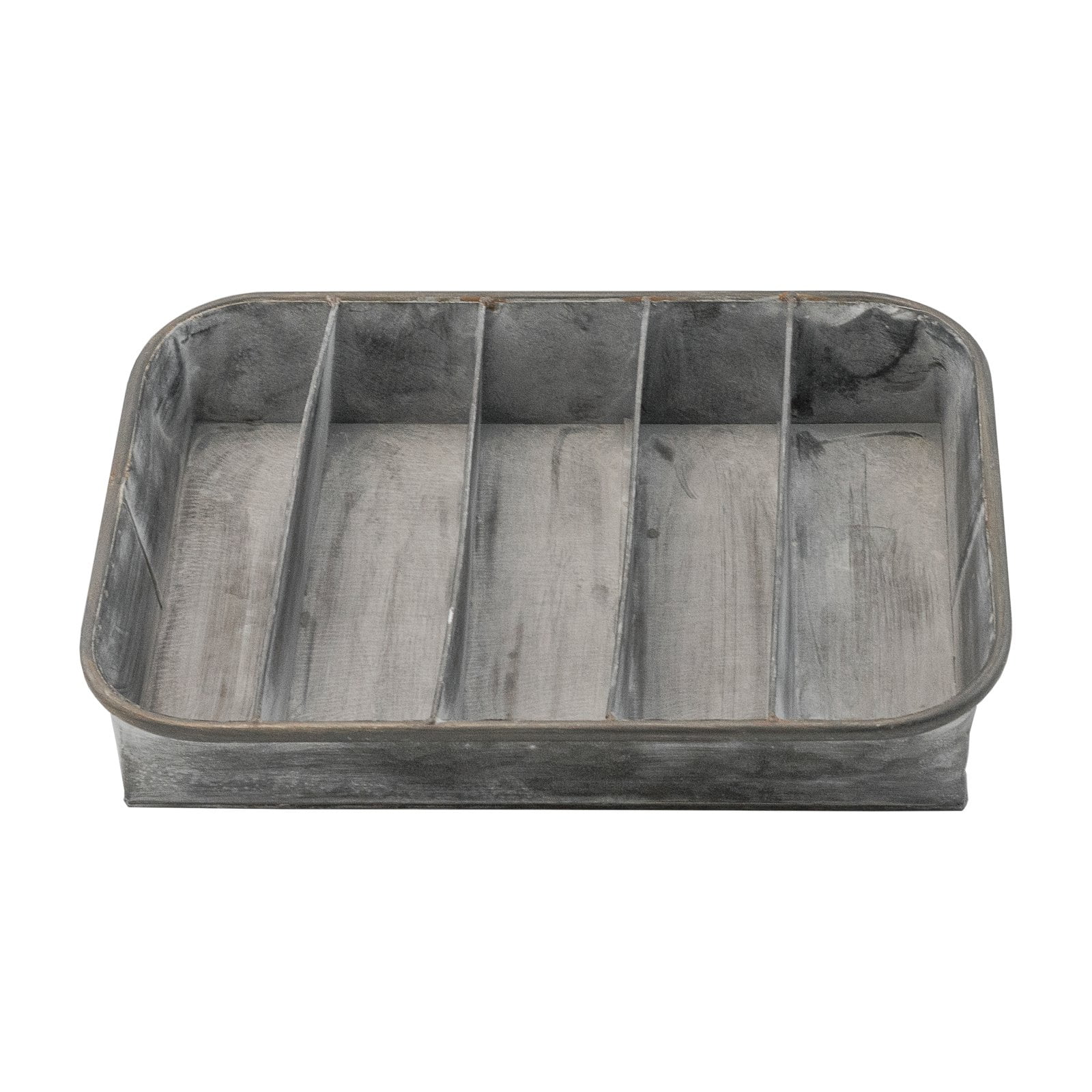 American Mercantile Metal Rectangle Tray with Dividers - Walmart.com