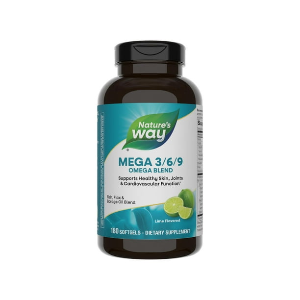 Suplemento Nature's Way Mega 3/6/9 Omega Blend 180 cápsulas blandas ...